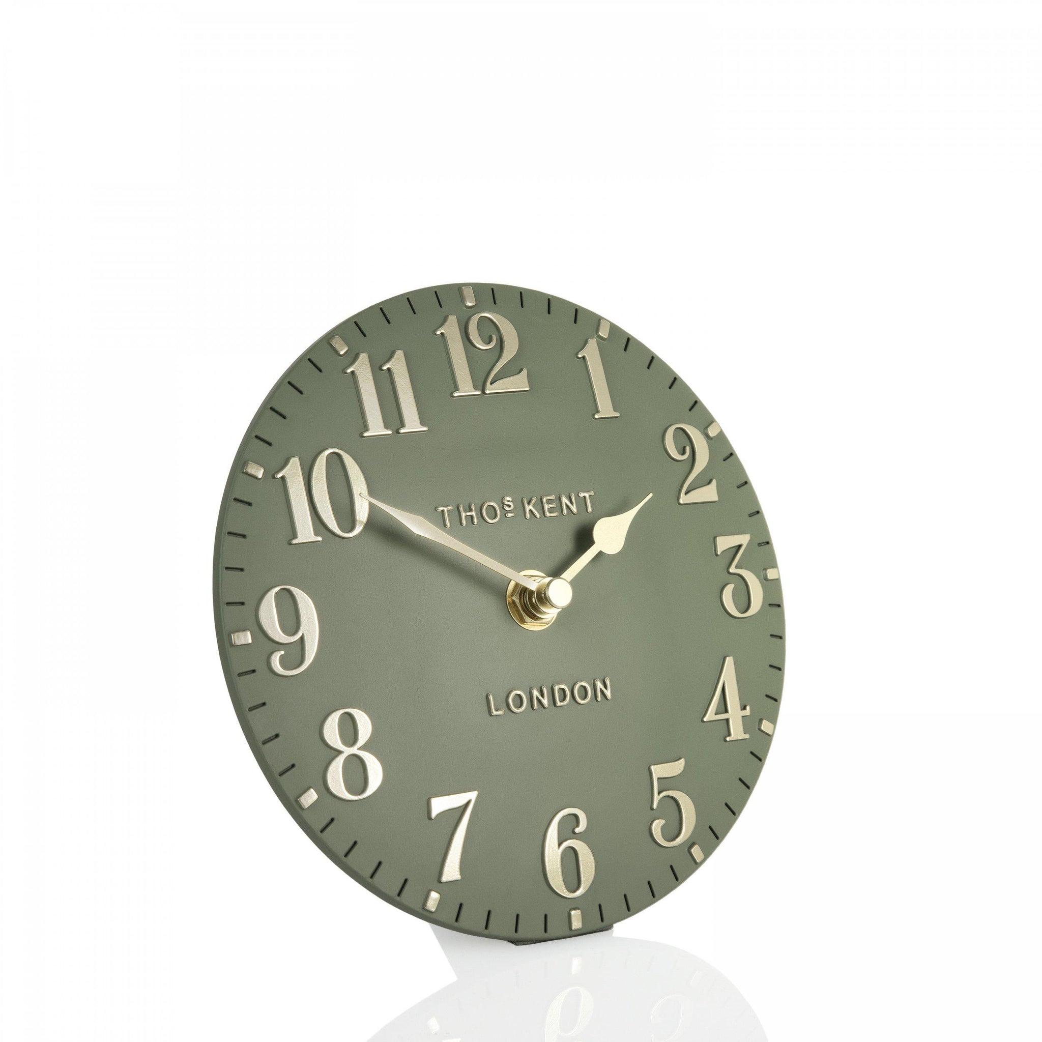 Arabic Mantel Clock in Lichen Green