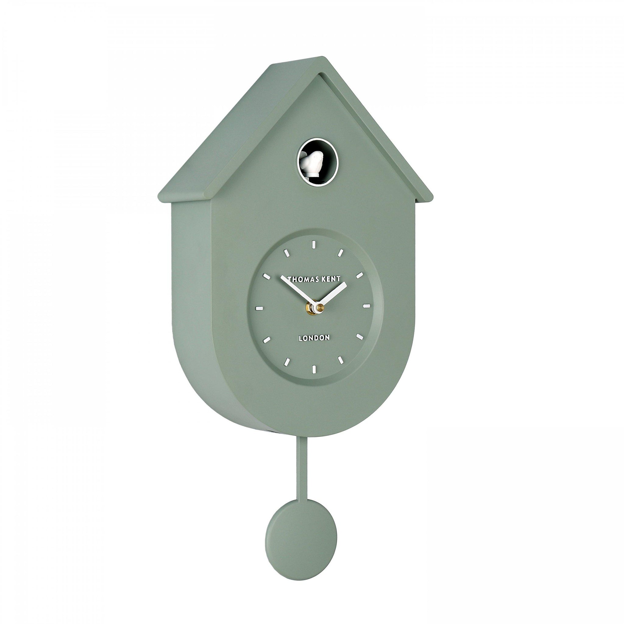 Cuckoo Clock – Sage Green Finish with Automatic Night Mode