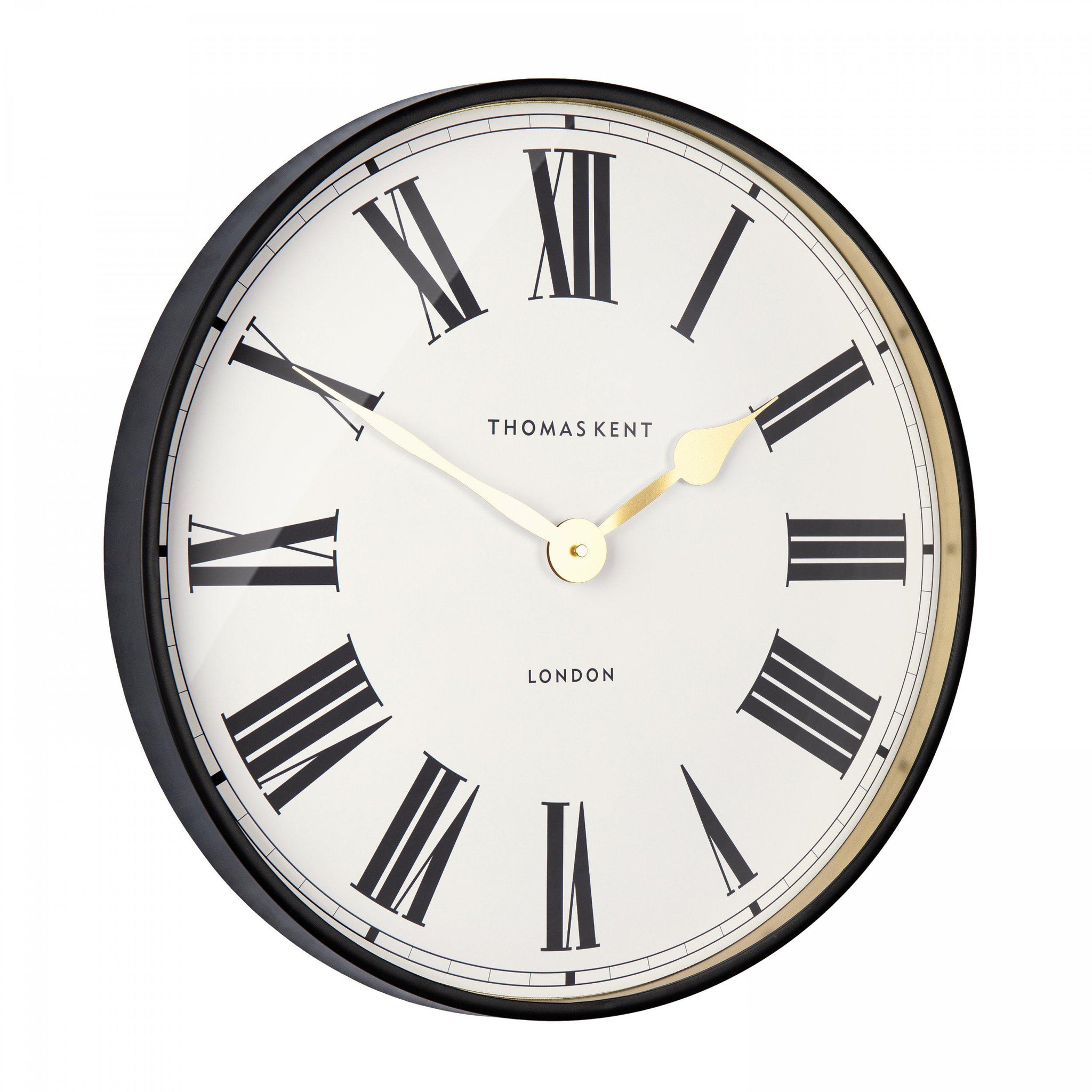 Atlas Large Wall Clock with Roman Numerals & Gold Accents