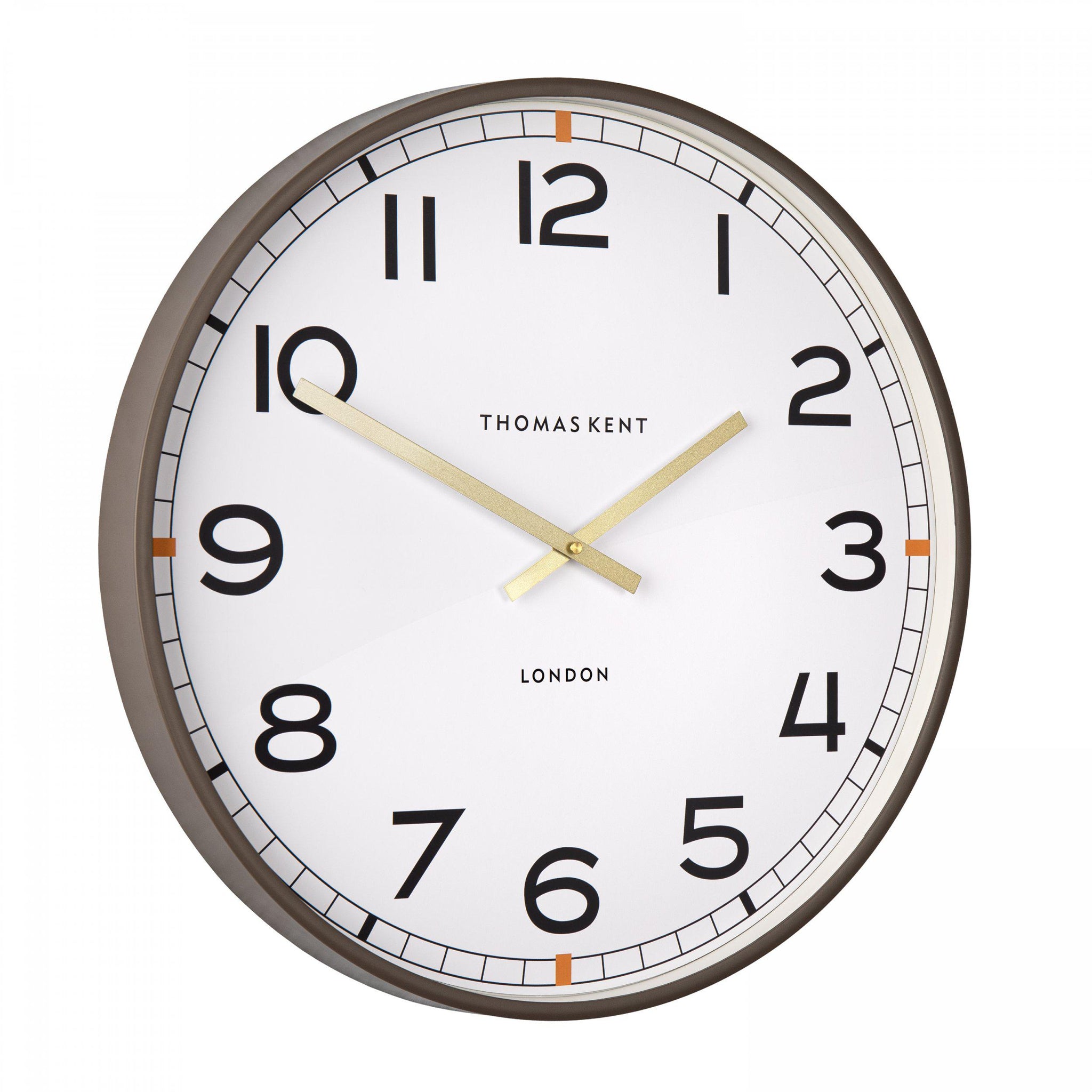 Crew Large Wall Clock by House by Thomas Kent – Slimline Brown Rim ...