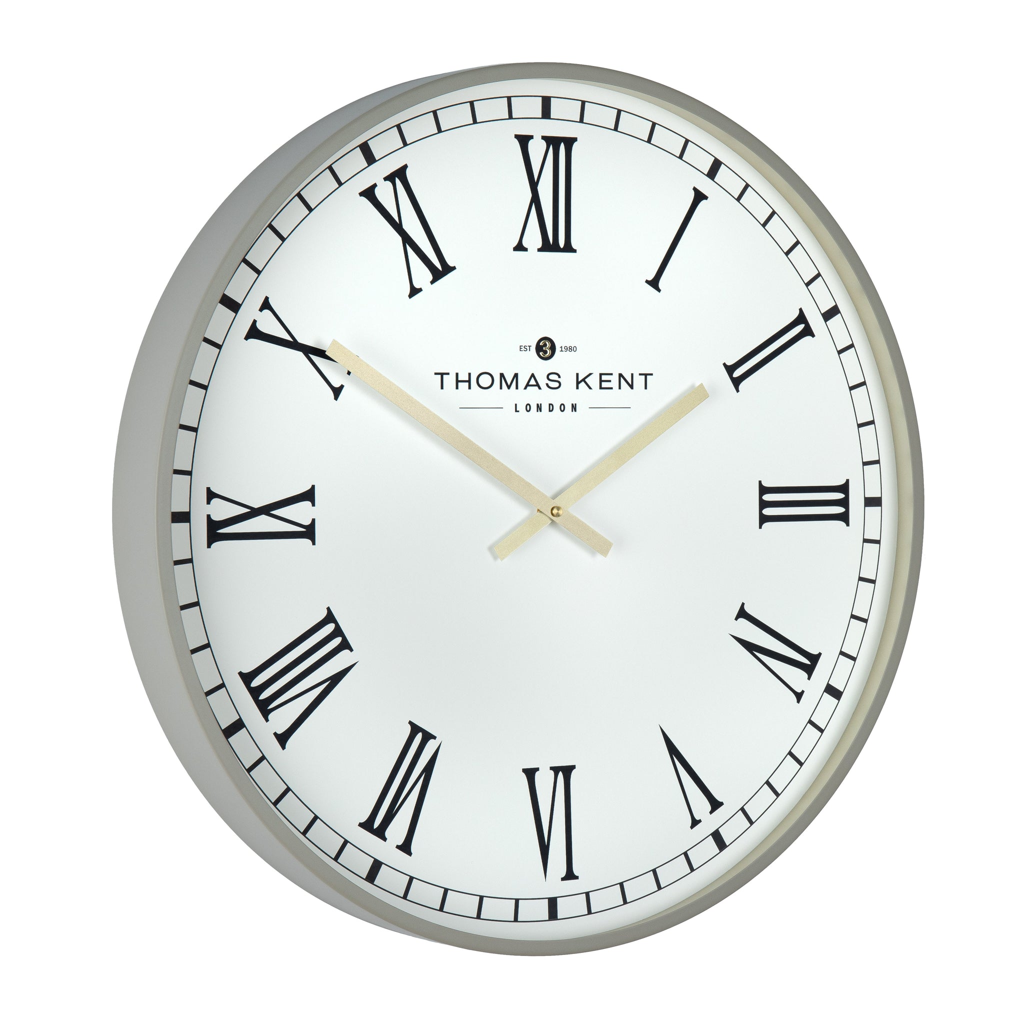 Clocksmith No.3 Wall Clock – Grey & Champagne Gold with Roman Numerals